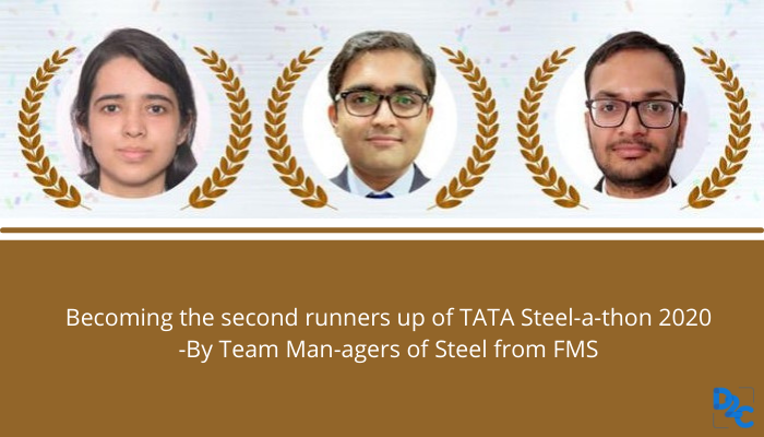 Becoming the second runners up of TATA Steel-a-thon 2020 -By Team Man ...