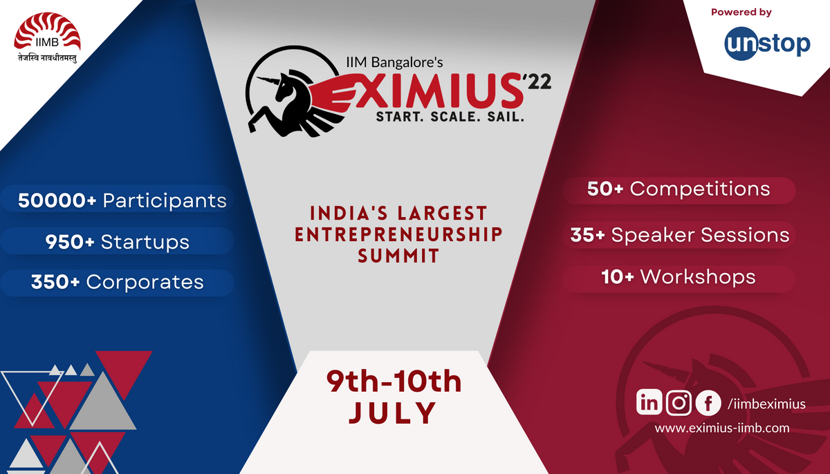 IIM Bangalore To Host Eximius 2022 On 9th-10th July // Unstop