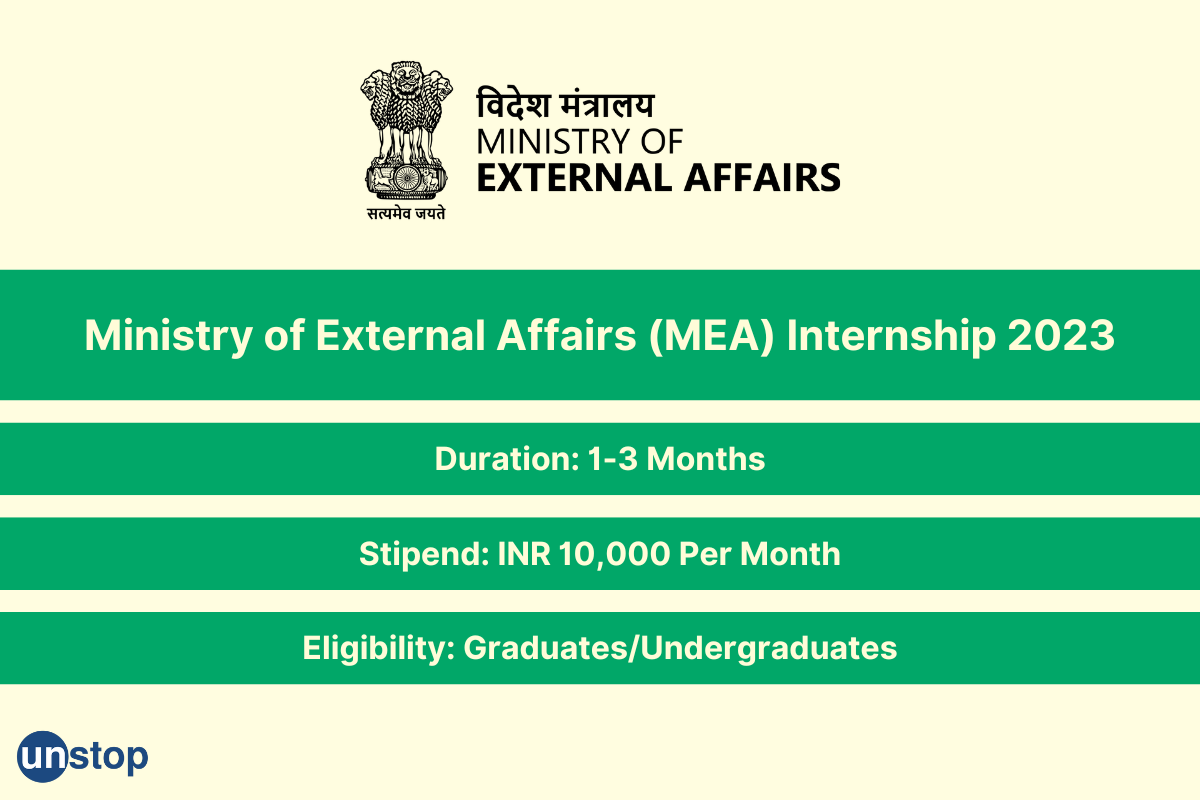 Apply Ministry of External Affairs Internship 2023 // Unstop