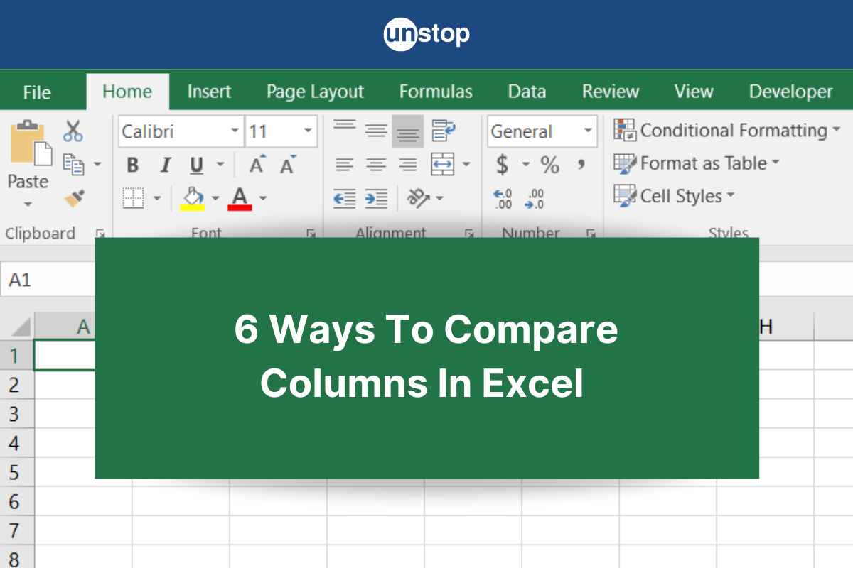 How To Compare Two Columns In Excel - 6 Ways // Unstop