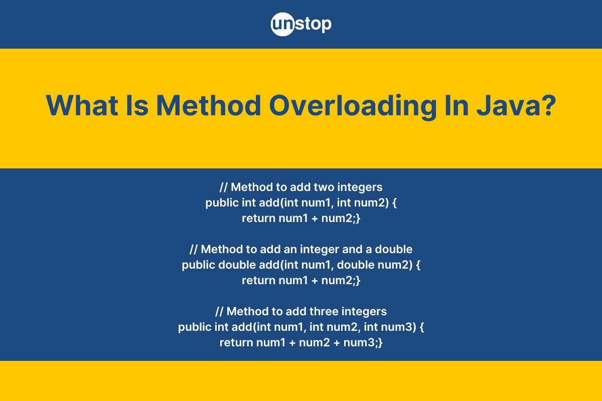 Method Overloading In Java Explained With Code Examples Unstop
