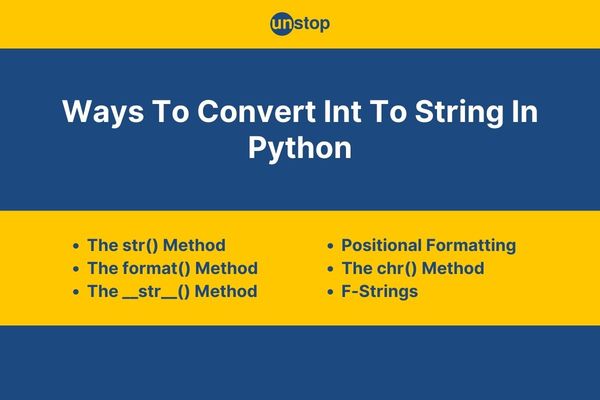 Convert Int To String In Python 6 Methods With Examples Unstop