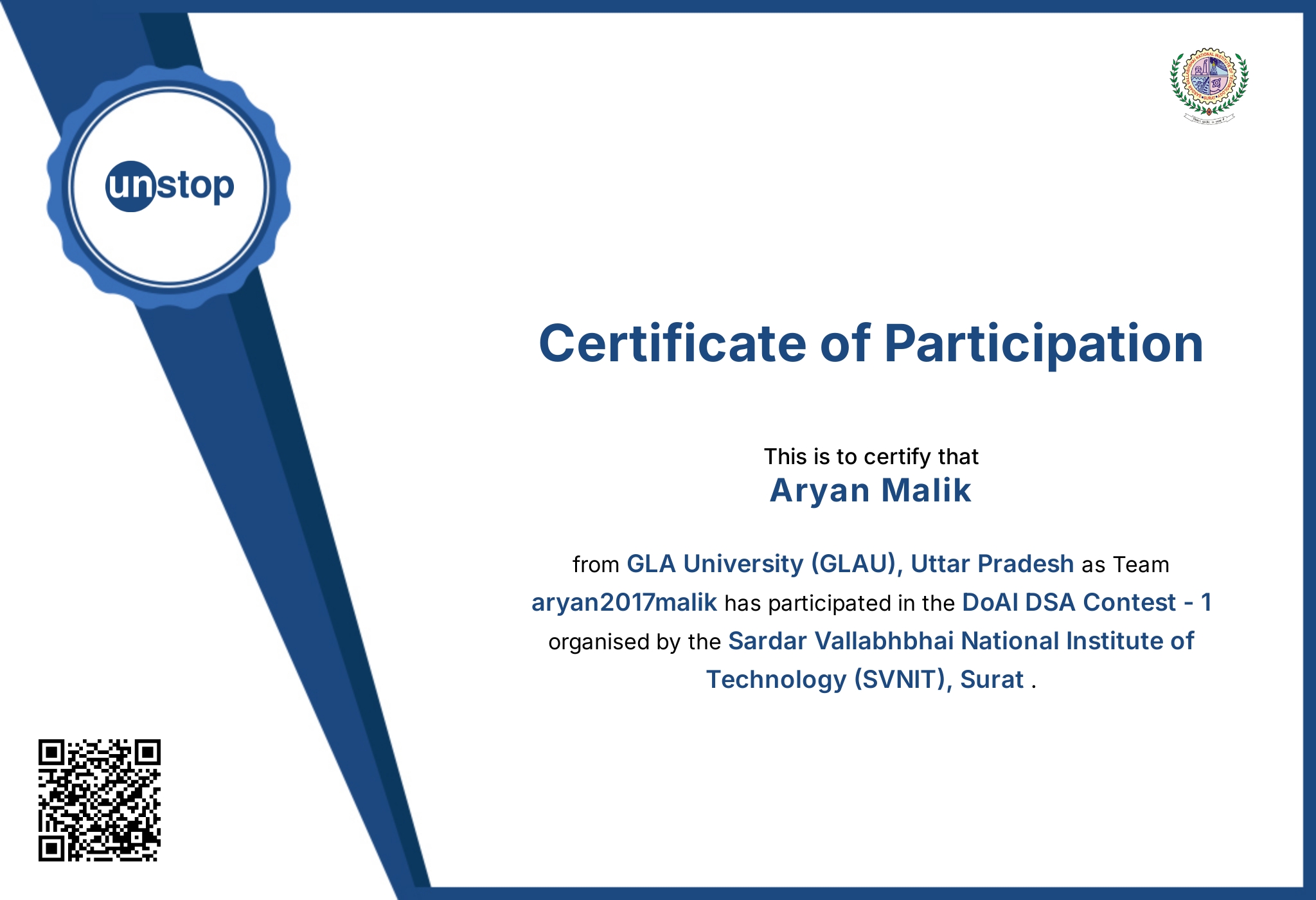 Aryan Malik - Software Developer || Skilled in DSA || Java || JavaScript || React.js || Node.js ...