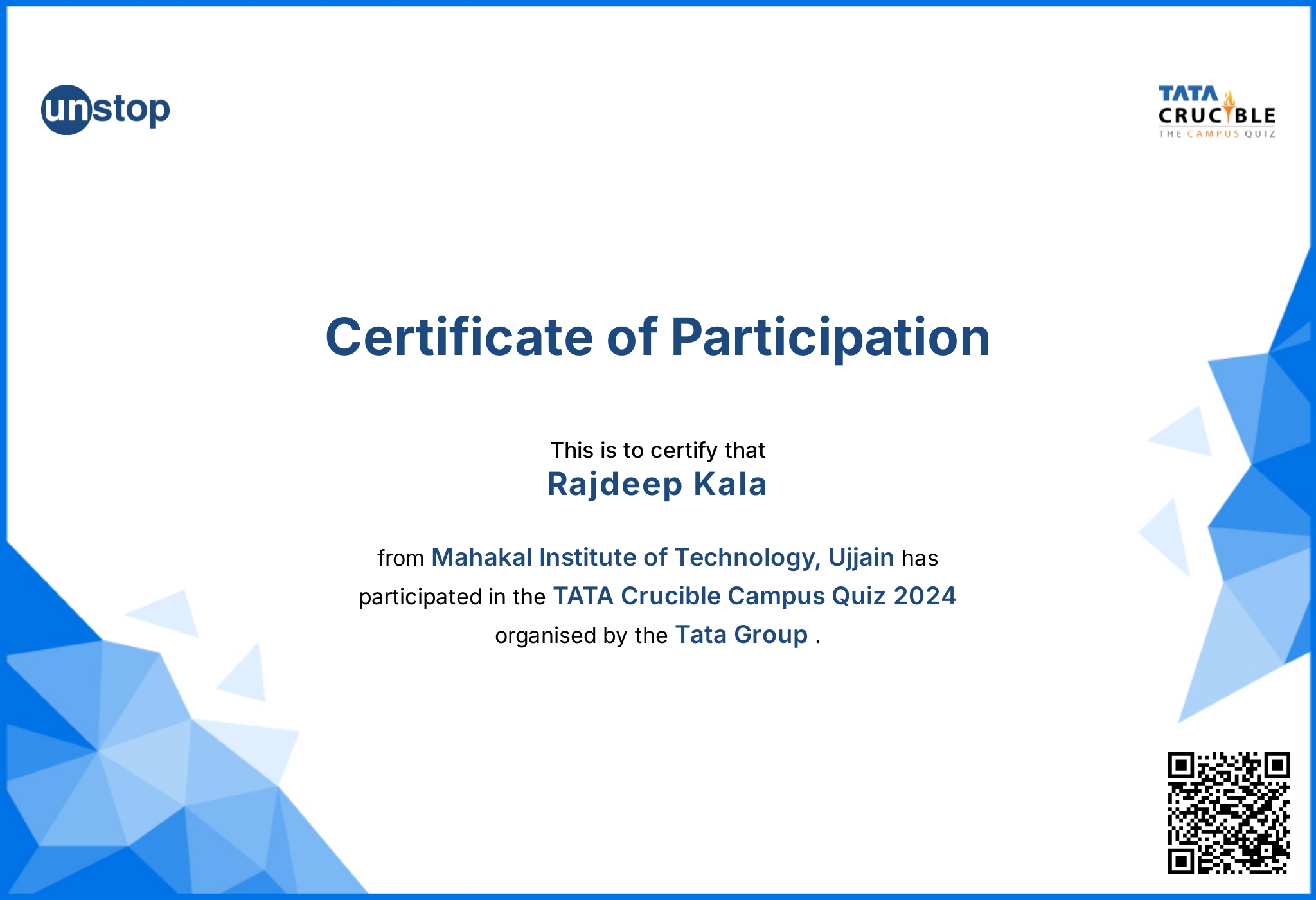 Rajdeep Kala - Certificate of becoming an official member of The ... Rajdeep Kala - Certificate of becoming an official member of The ...