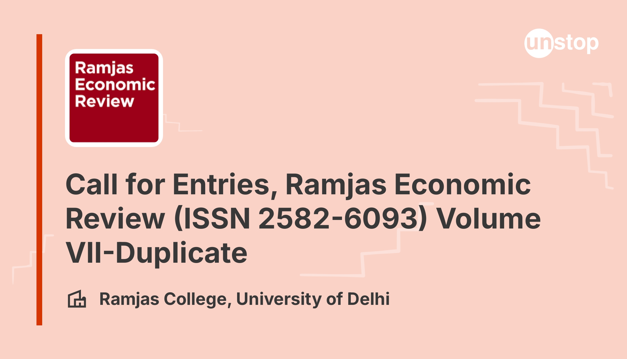 Call for Entries, Ramjas Economic Review (ISSN 2582-6093) Volume VII ...