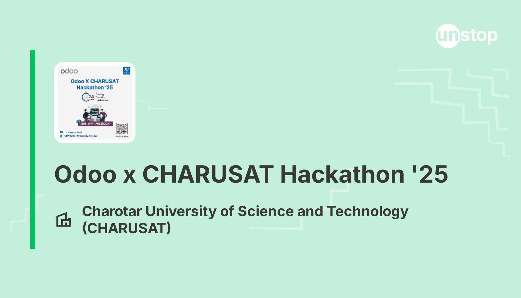 Odoo x CHARUSAT Hackathon '25 - 2025 // Unstop