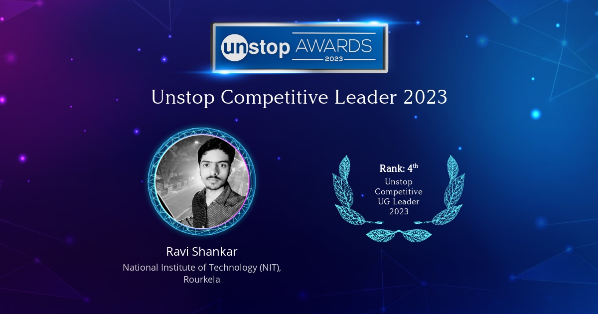 Ravi Shankar - TCS (INE) | NITR’24 | ex-Tally Solutions | Knight @ Leetcode (1878) | #3 Tally ...