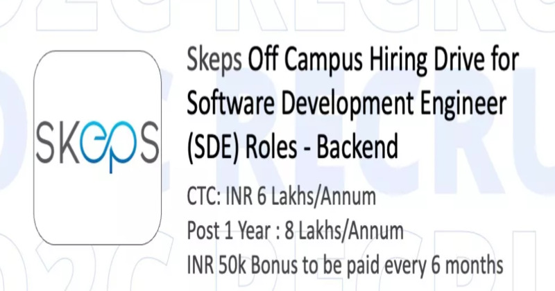 Skeps Off Campus Hiring Drive For Sde Roles Via D2c Recruitables