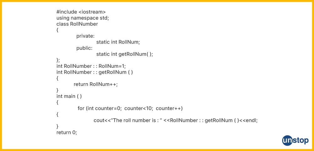How To Use Static Member Functions In C Unstop