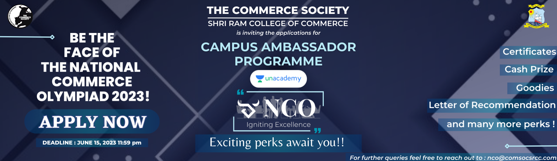 Campus Ambassador Program for National Commerce Olympiad 2023 by Shri Ram College of Commerce ...