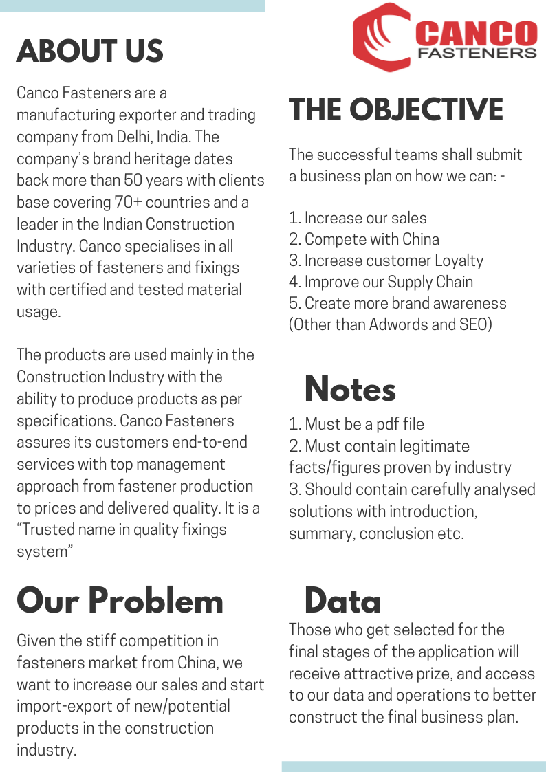 Canco Business Build by Canco Fasteners! // Unstop