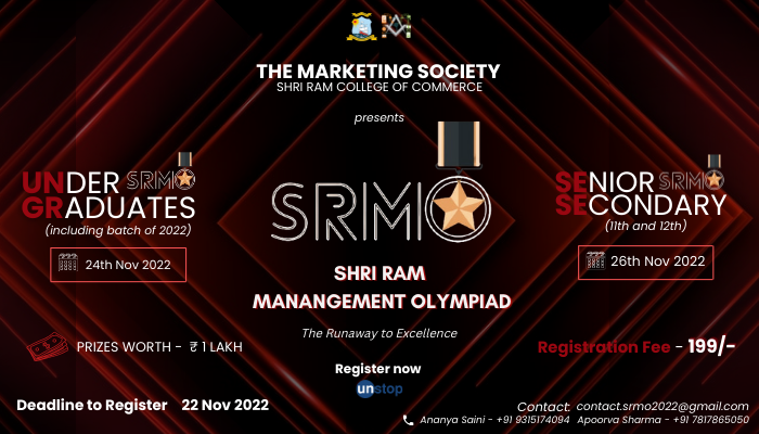 Shri Ram Management Olympiad’22 (SRMO) by Shri Ram College of Commerce ...