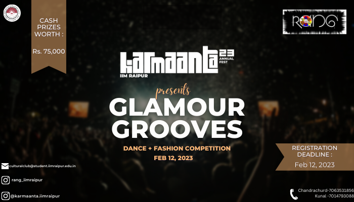 Glamour Grooves by Indian Institute of Management (IIM), Raipur! // Unstop (formerly Dare2Compete)