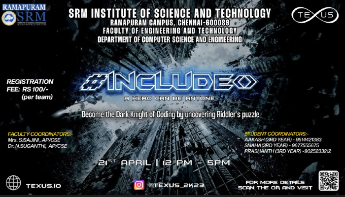 #INCLUDE by SRM Institute of Science and Technology (SRMIST), Ramapuram ...