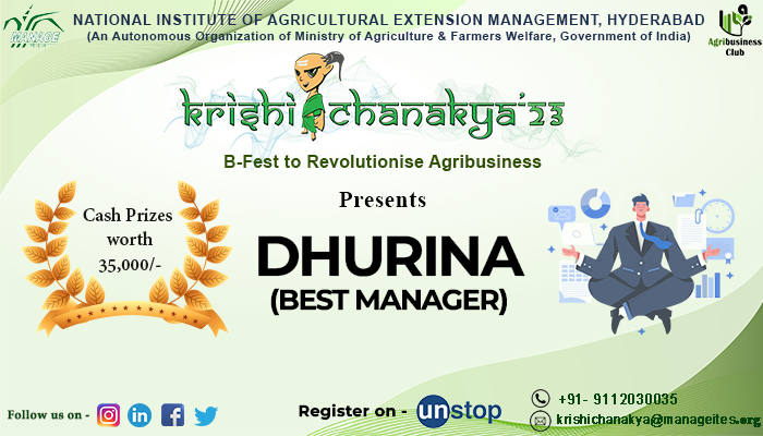 Dhurina : Best Manager by National Institute of Agricultural Extension ...