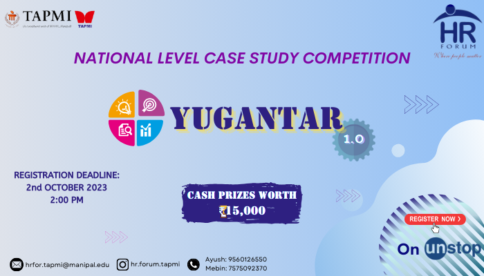 Yugantar 1.0 by T. A. Pai Management Institute (TAPMI), Manipal! // Unstop (formerly Dare2Compete)