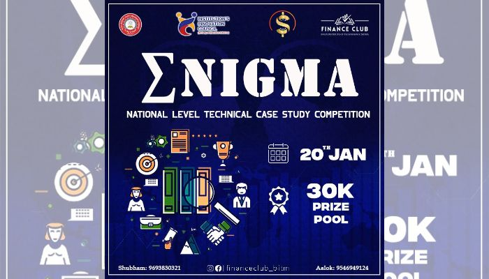 Enigma by Birla Institute of Technology (BIT), Mesra, Ranchi! // Unstop