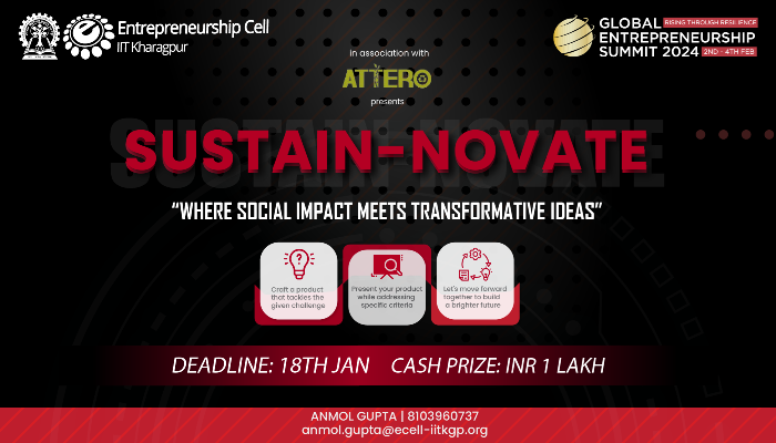 SUSTAIN-NOVATE by Entrepreneurship Cell Indian Institute of Technology ...